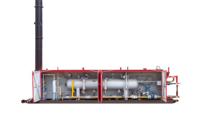 What is the internal structure and function of the oil and gas separator?