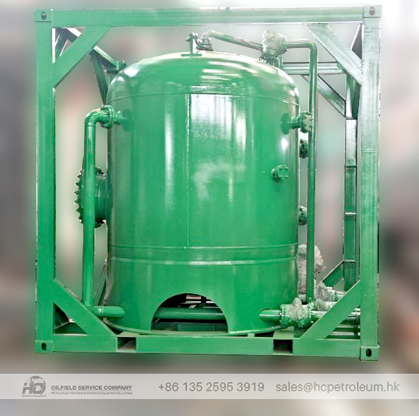 Vertical surge tank skid for the client from Thailand